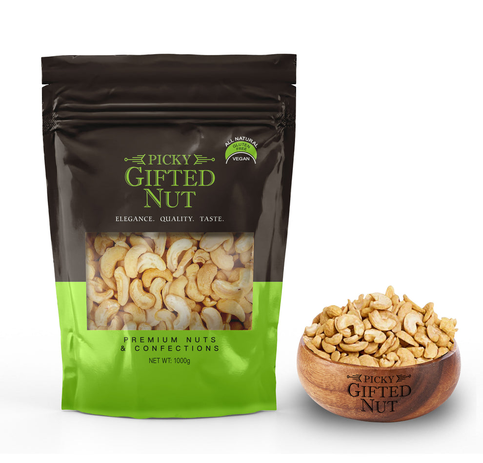 Roasted Cashew Nuts Splits, Barbecue/BBQ Flavored Cashew 250g - 650g – pickyfarm